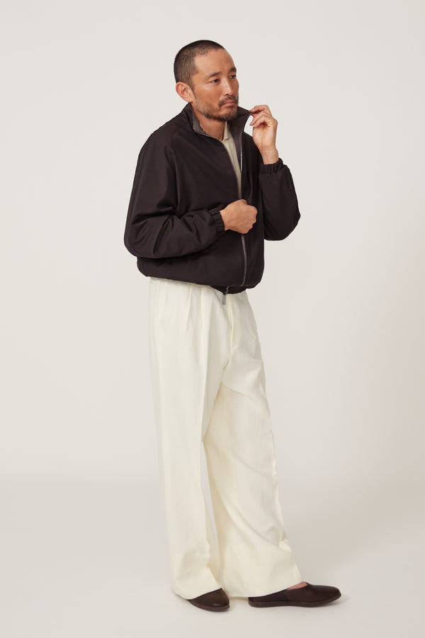 Reversible Blouson (Chocolate Tropical Wool) - Stoffa