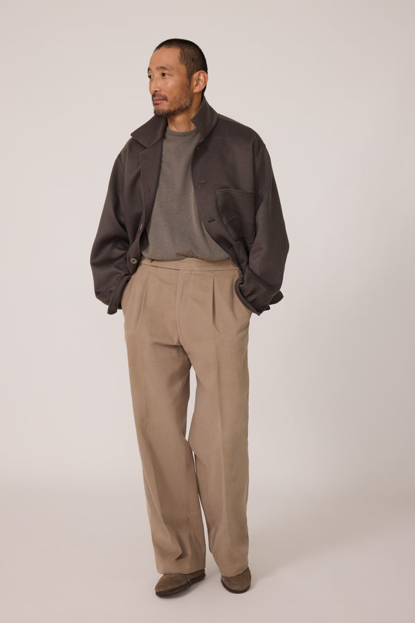Split Seam Wave Jacket (Walnut Brushed Cashmere) - Stoffa