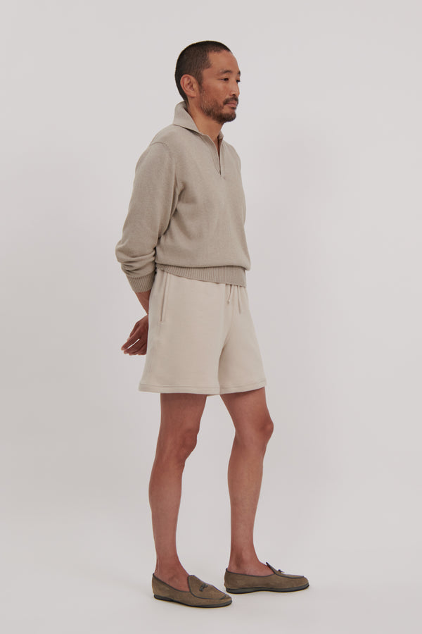 Long Sleeve Polo (Oat Cotton Mouliné) - Stoffa