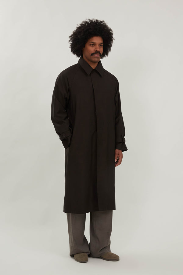 Raglan Coat (Chocolate Tropical Wool) - Stoffa