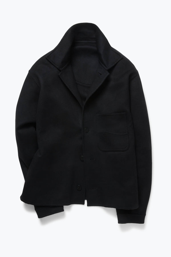MTO - Split Seam Wave Jacket (Black Brushed Cashmere) - Stoffa